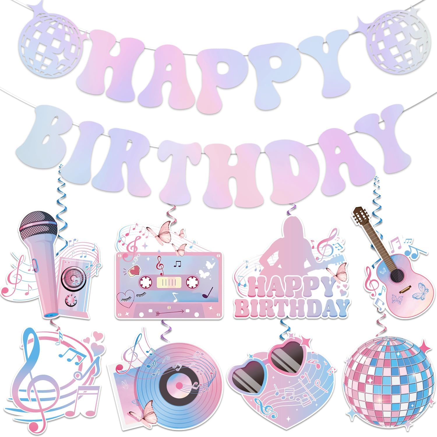 Amazon.com: M AMFEOV Happy Birthday Banner Decorations,Girl Party ...