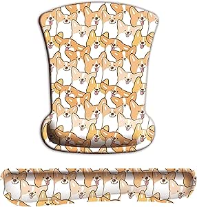 Dog Corgi Rest Mouse Pad Wrist Support with Ergonomic Memory Foam ...