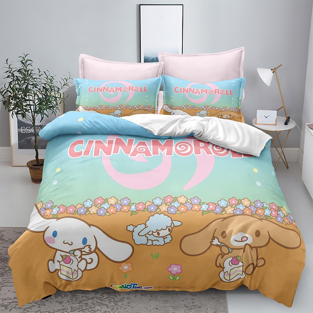 Amazon.com: XYRXARIC 3D Print Bedding Set Cartoons Cinnamoroll Duvet ...