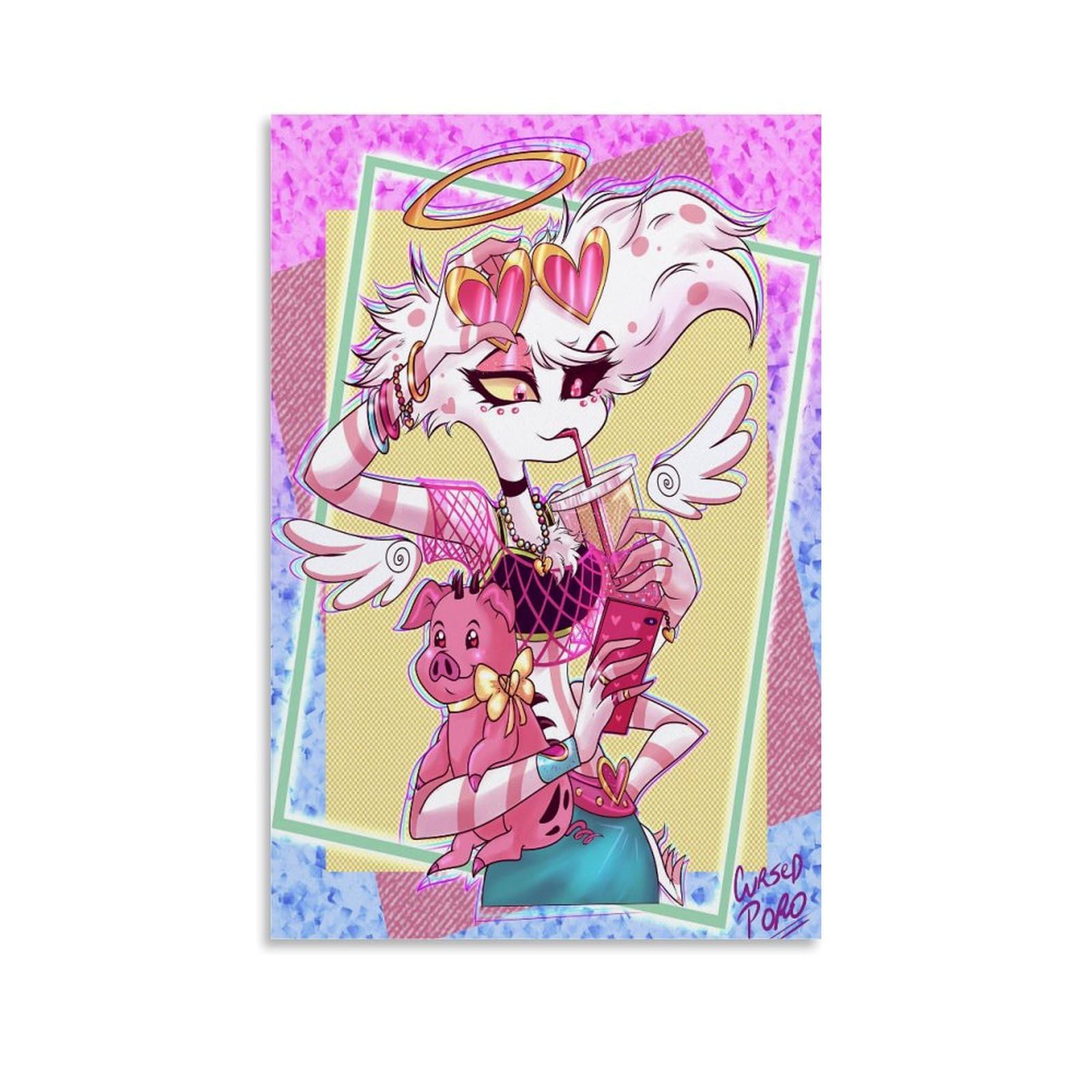 Amazon.com: NFJCHS Hazbin Hotel Angel Dust 2 Poster Canvas Art Poster ...