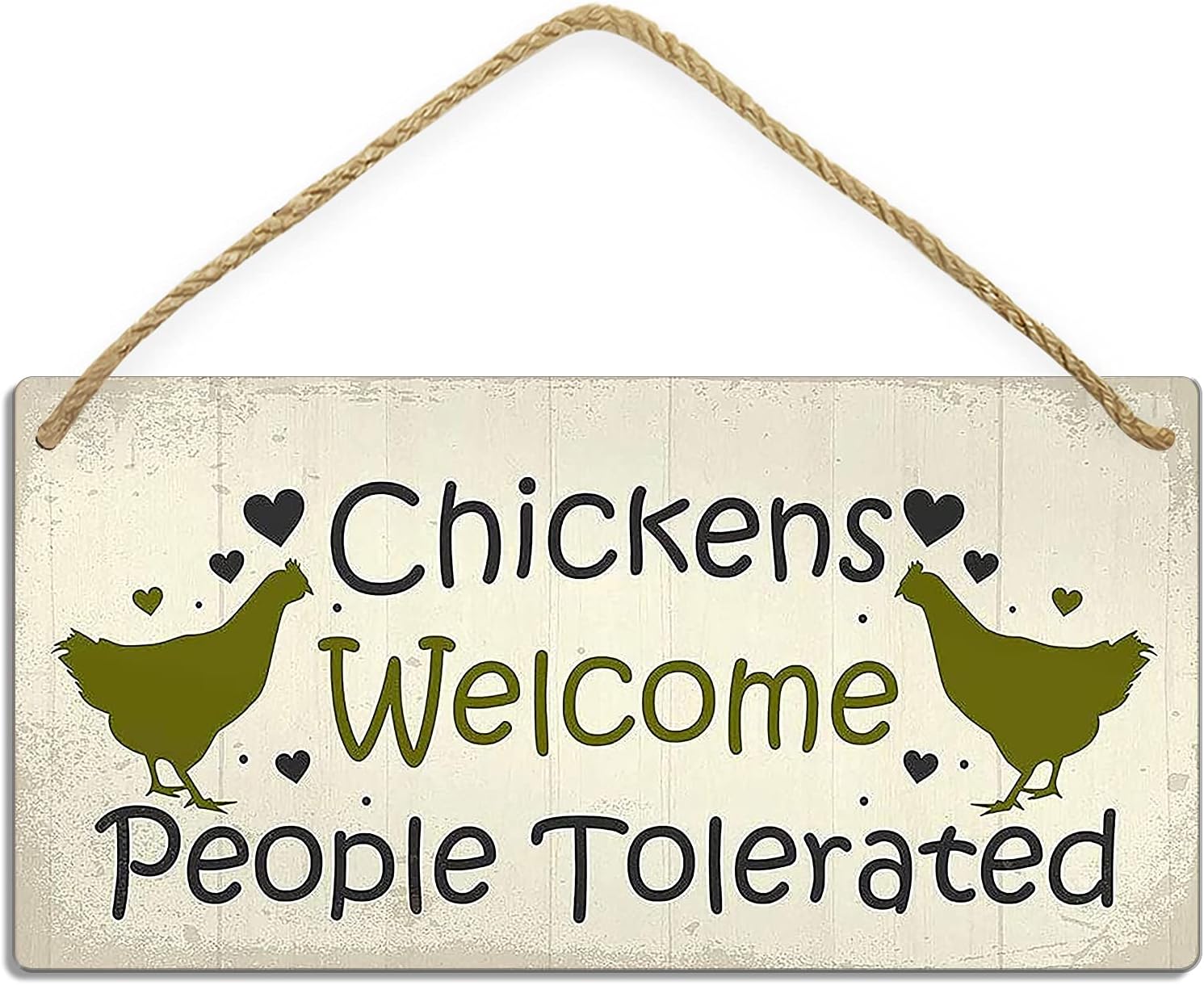 Amazon.com: Chickens Welcome People Tolerated Wooden Sign Funny Chicken ...