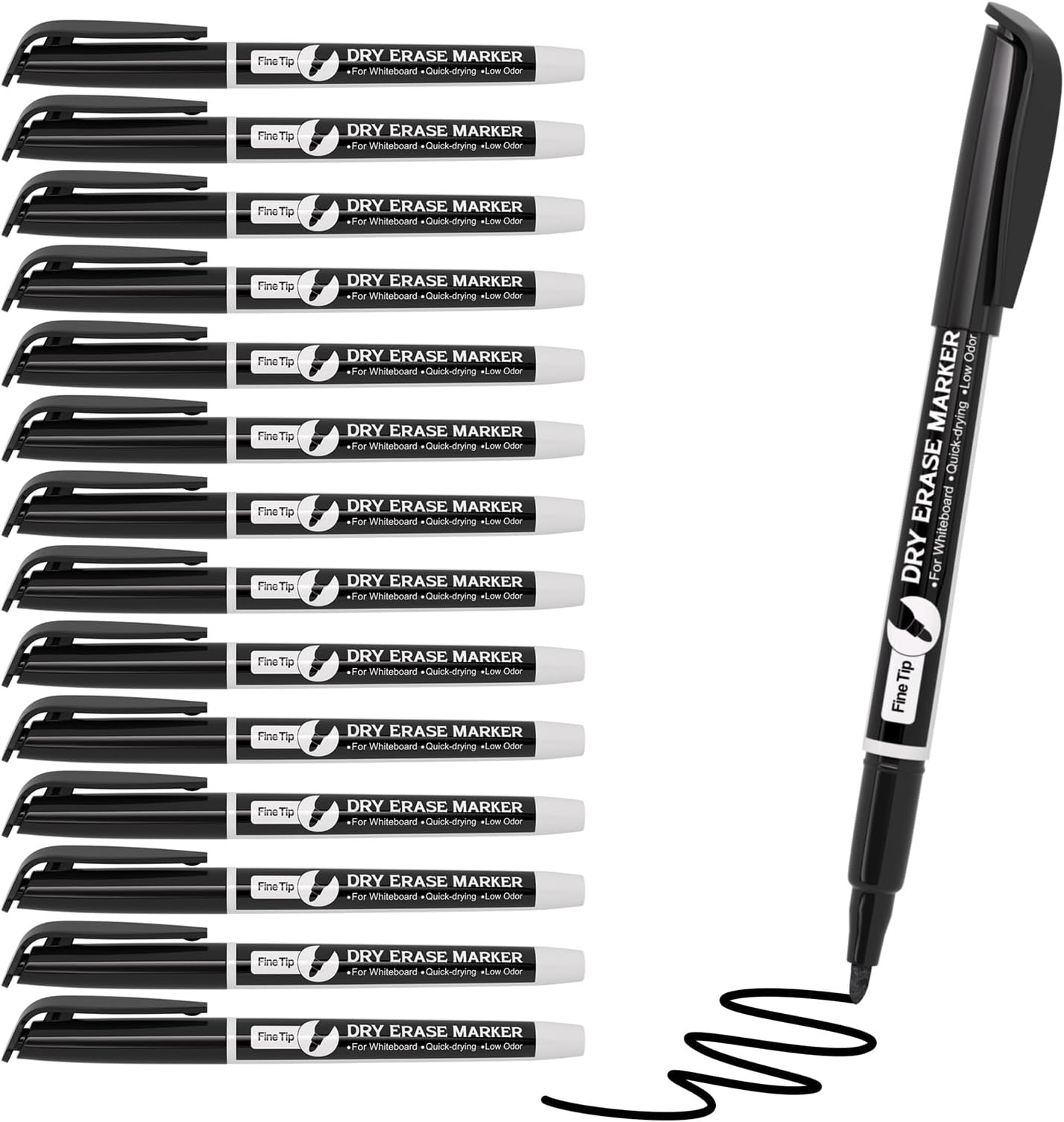 Amazon.com : MaxGear Black Dry Erase Markers Bullet Tip, 12 Count ...