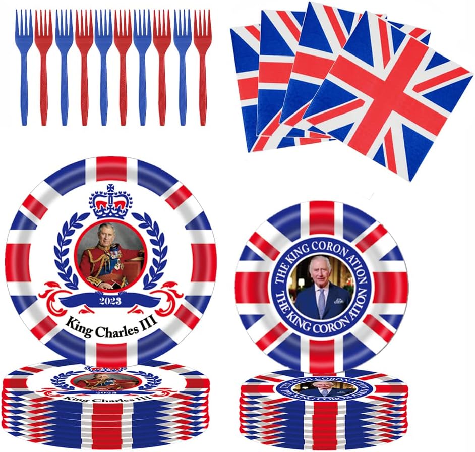 Amazon.com: 50PCS King Charles Coronation Party Decorations Supplies ...