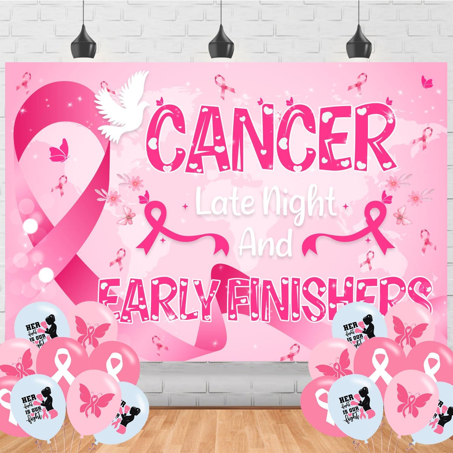 Amazon.com: Breast Cancer Awareness Banner Ribbon Banner Breast Cancer ...