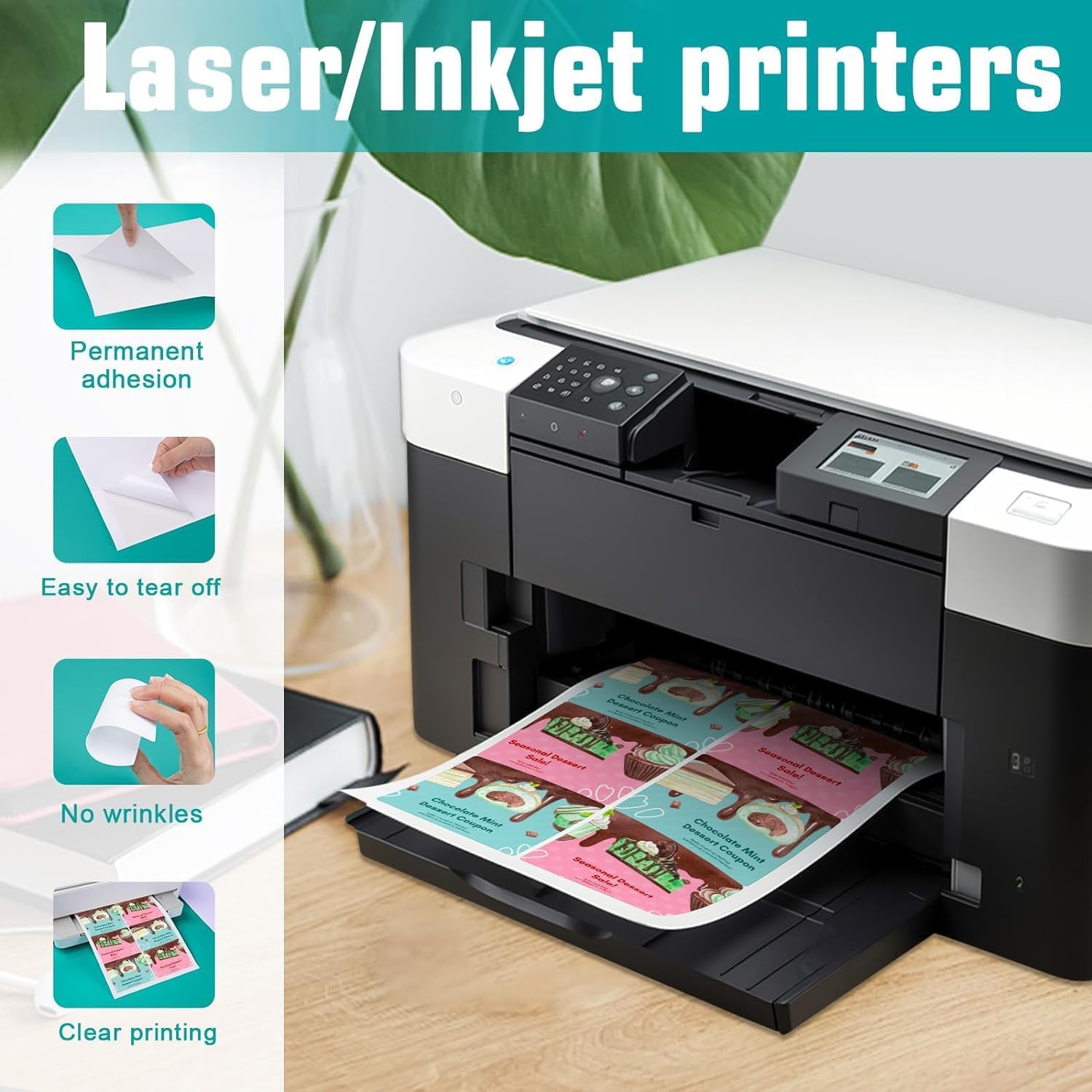 Snapklik.com : 4”x333” Shipping Address Labels Printable White Sticker ...