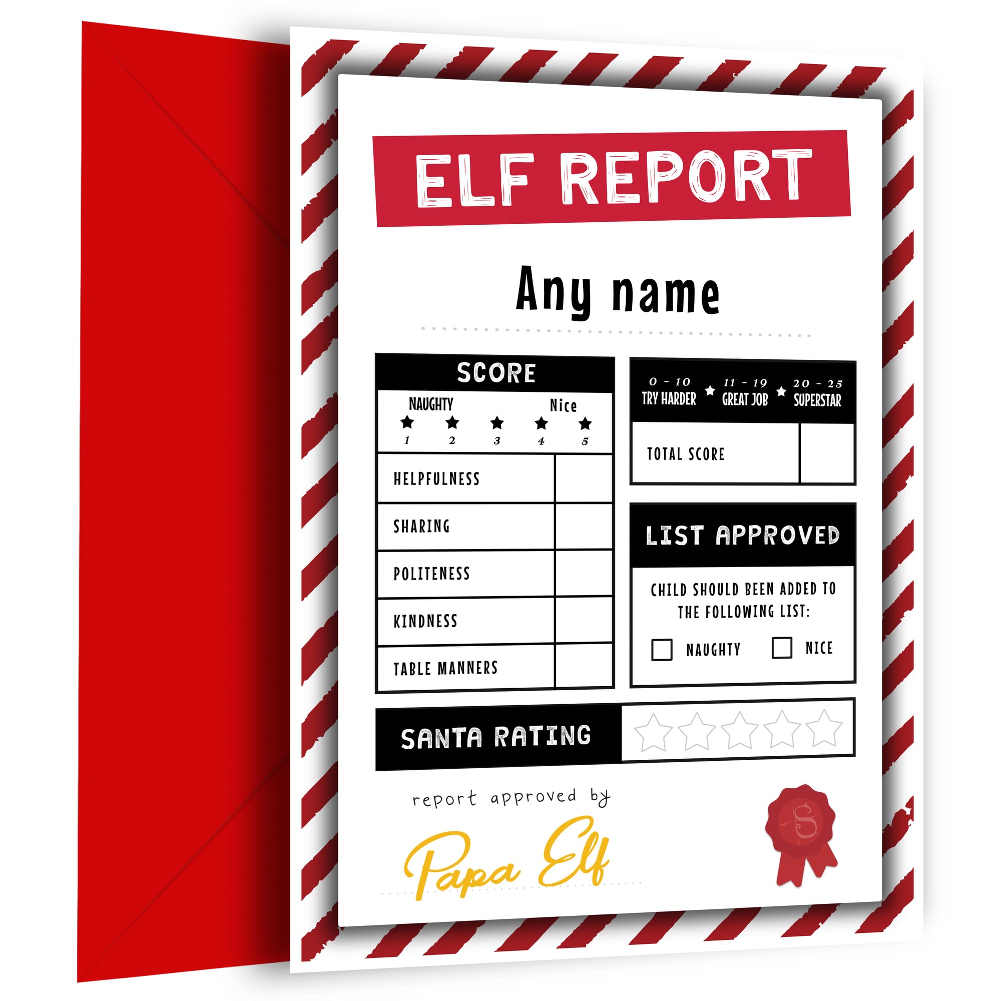 Personalised Elf Report Card For Kids The Perfect Letter From ...