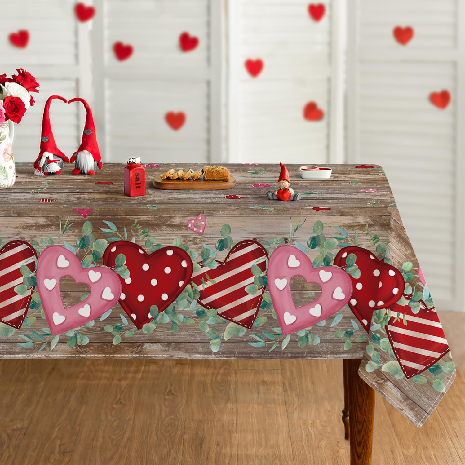 Amazon.com: Horaldaily Valentine Tablecloth 52×70 Inch Rectangular, Red ...
