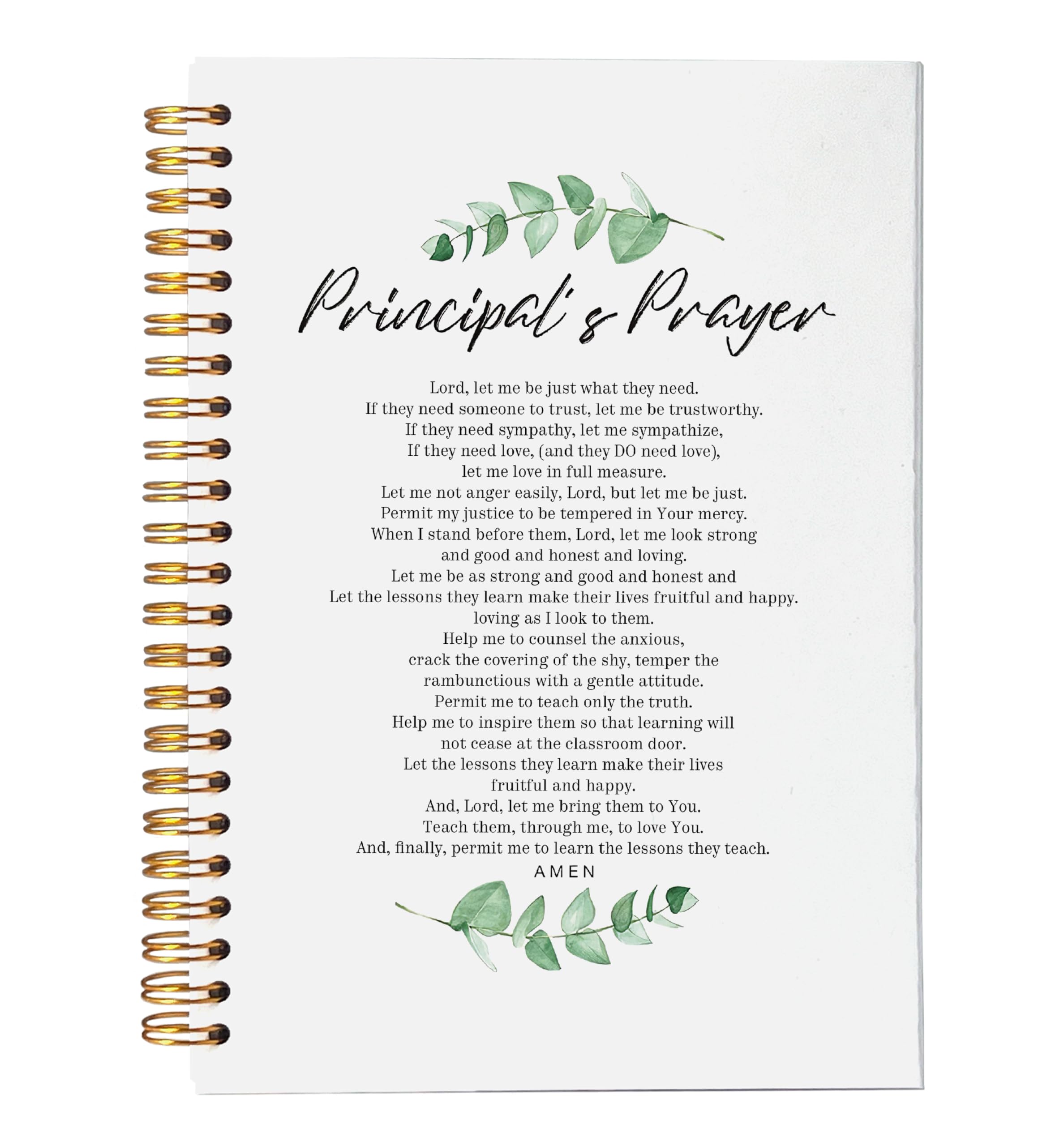 Amazon.com : VNWEK Principal's Prayer Notebook Journal - Best Principal ...