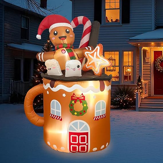 Amazon.com: OurWarm 6FT Christmas Inflatable Outdoor Decoration ...