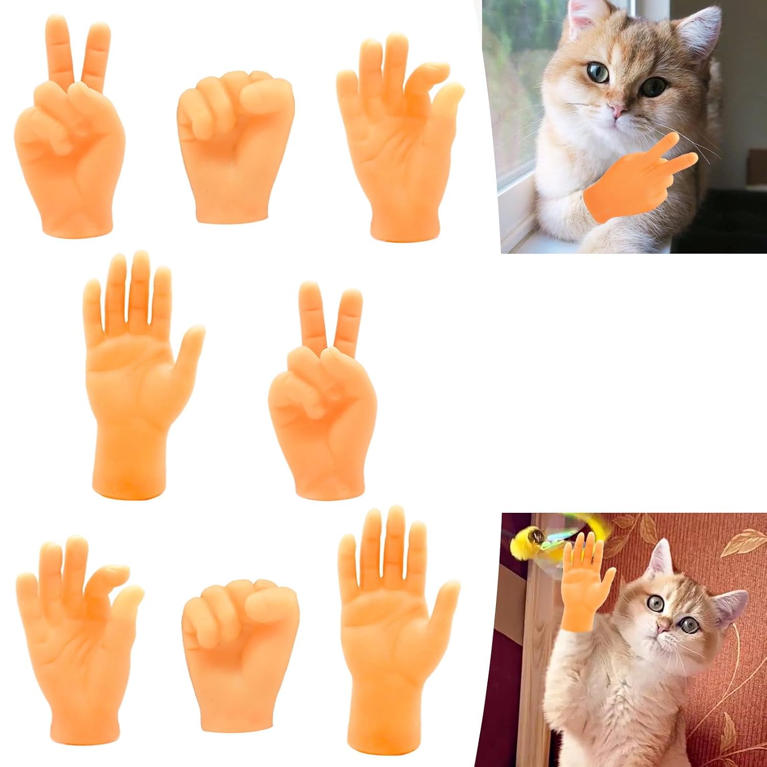 Buy Newmemo Mini Hands for Cats Tiny Finger Hands Little Cat Hands for ...