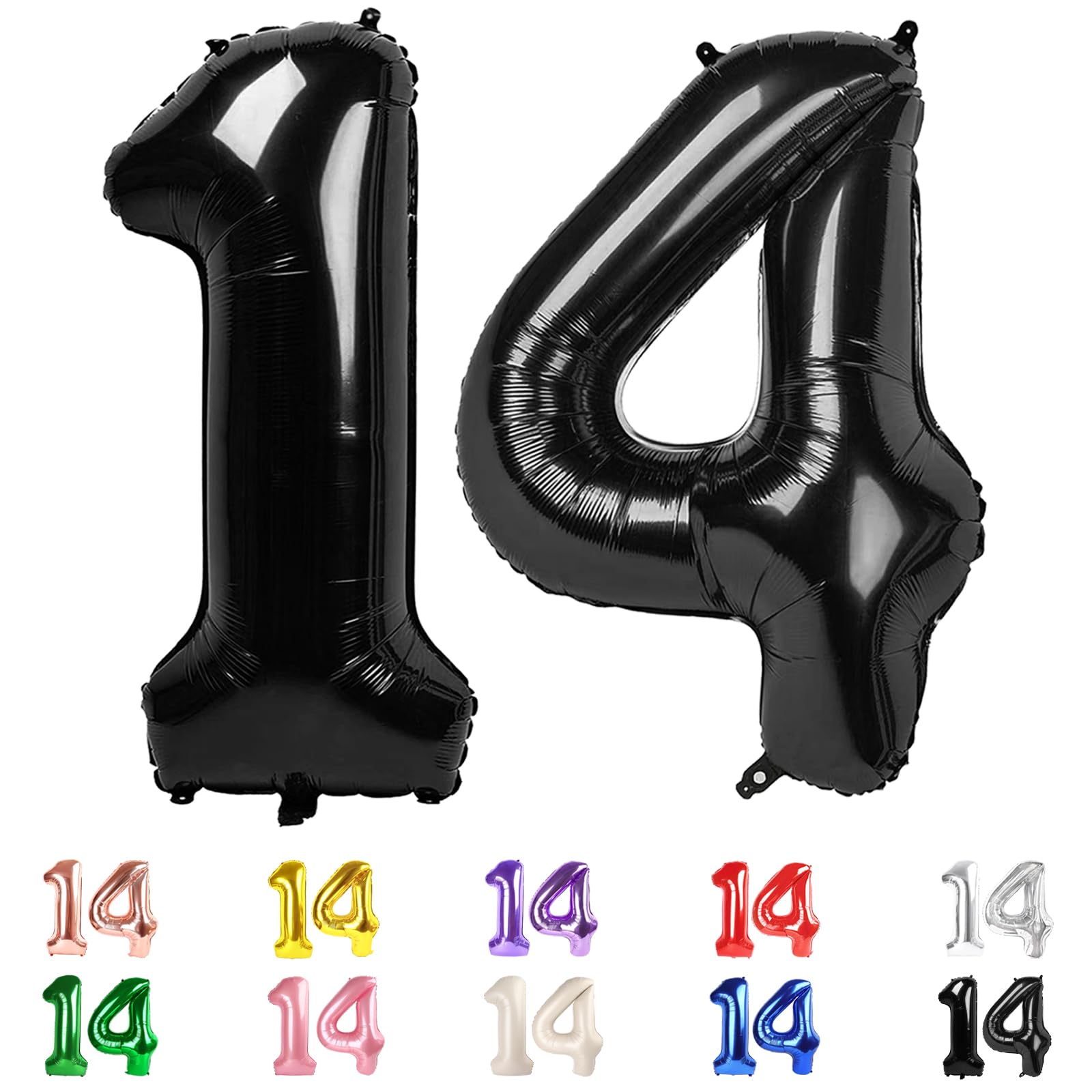 Amazon.com: 14 Balloon Numbers, Happy 14th Birthday Decorations for ...