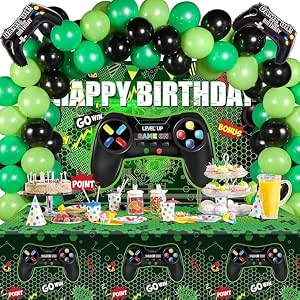 Amazon.com: Video Game Birthday Party Decorations Set, Gaming Theme ...