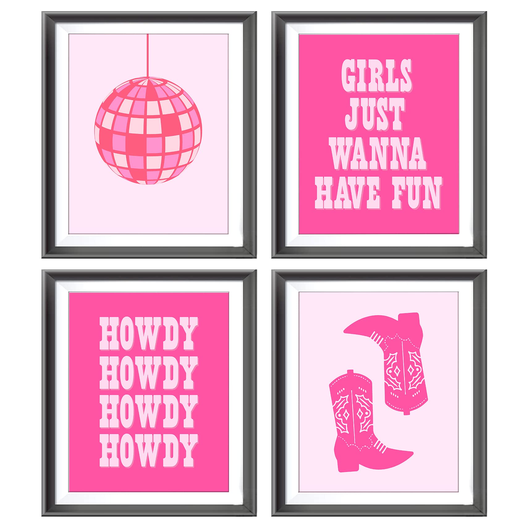 Amazon.com: Girls Just Wanna Have Fun Hot Pink Howdy Western Cowgirl ...