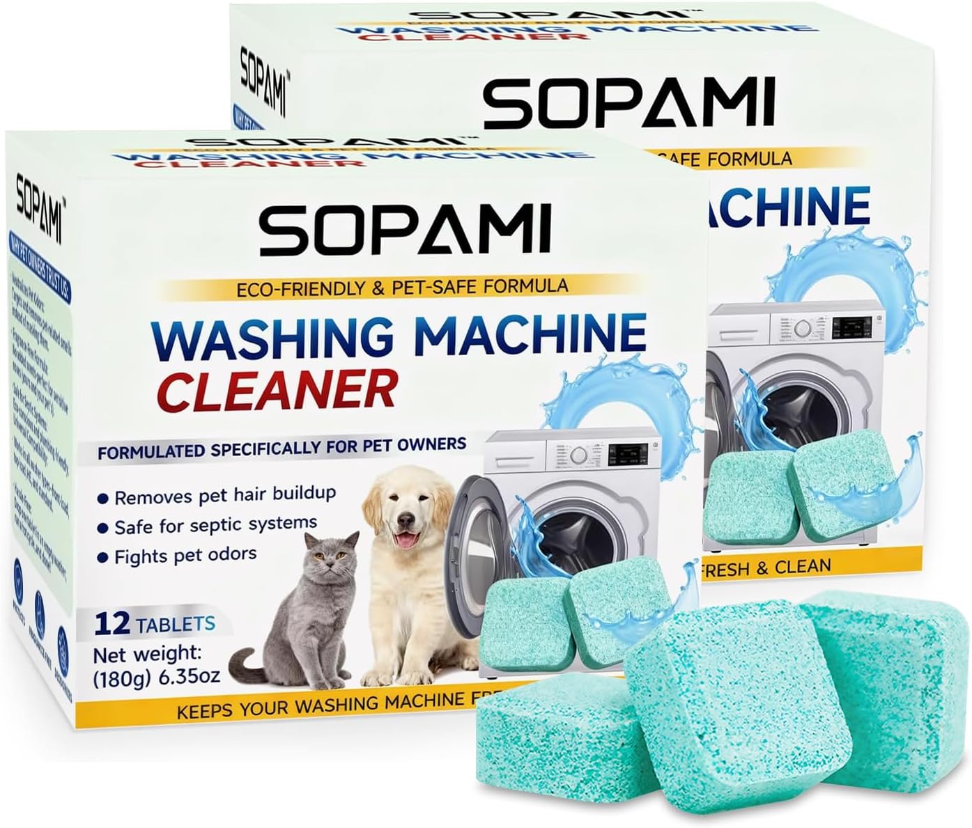Amazon.com: SOPAMI Washing Machine Cleaner Tablets 24-Pack (12 Month ...