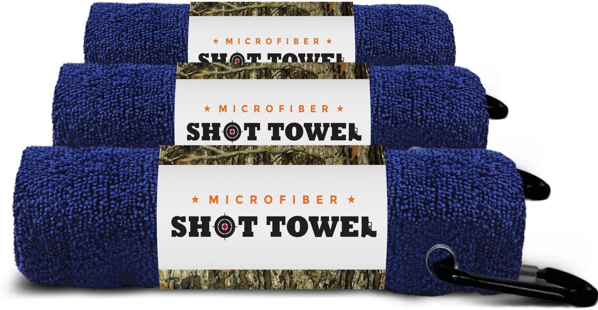 Amazon.com: Shot Towel Navy Blue 3 Pack for Shooters, Plush Microfiber ...