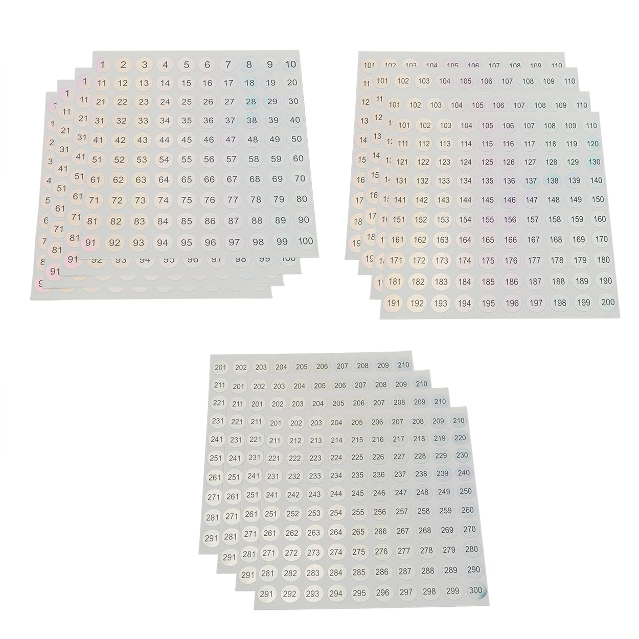 Amazon.com : Ruiwaer 12PCS 1 to 300 Reflective Laser Number Stickers ...