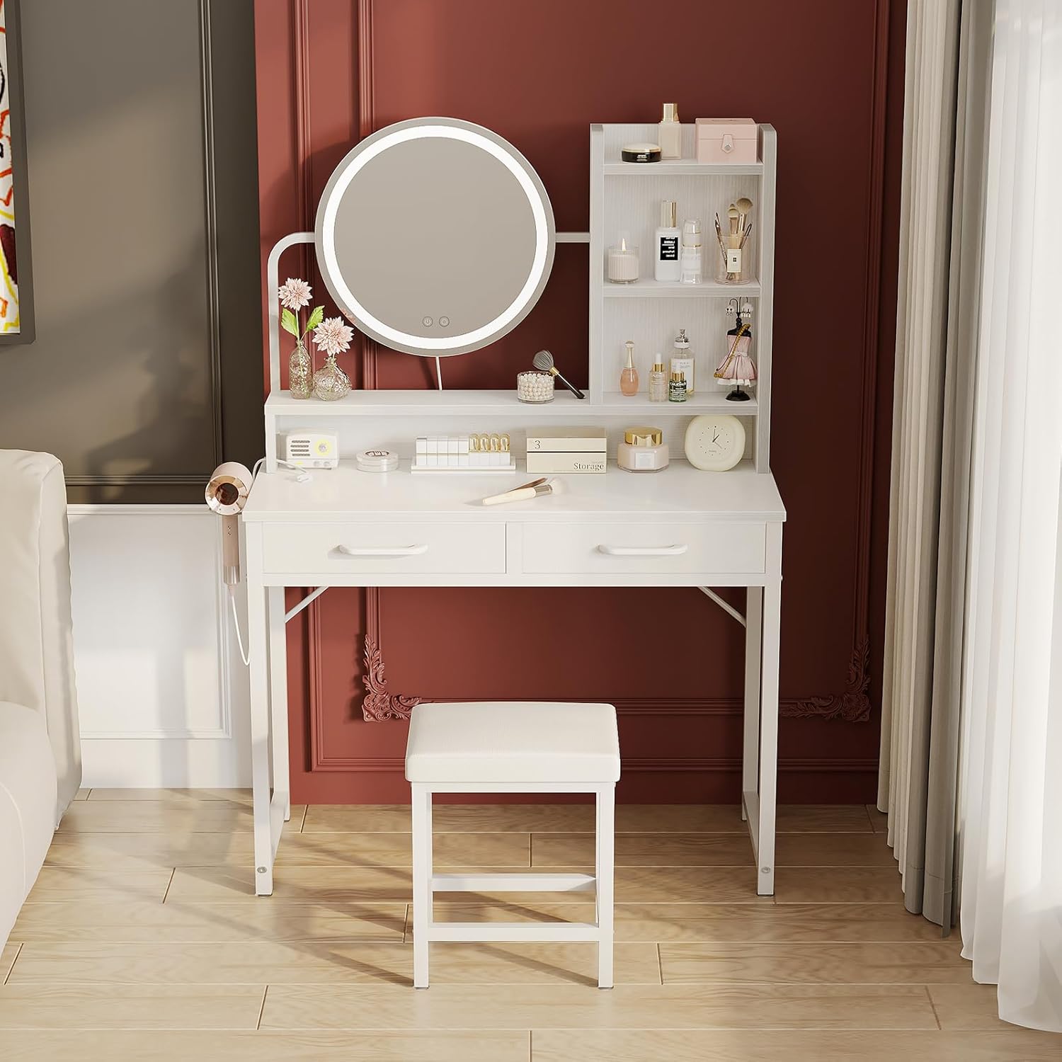 ODK Dressing Table Set, with height-adjustable mirror for 120-180 cm ...
