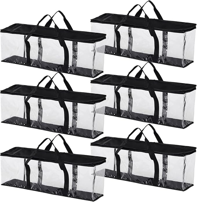 Fasmov 6 Pack DVD Storage Bags, Black, PVC & Polyester, Holds 240 DVDs ...