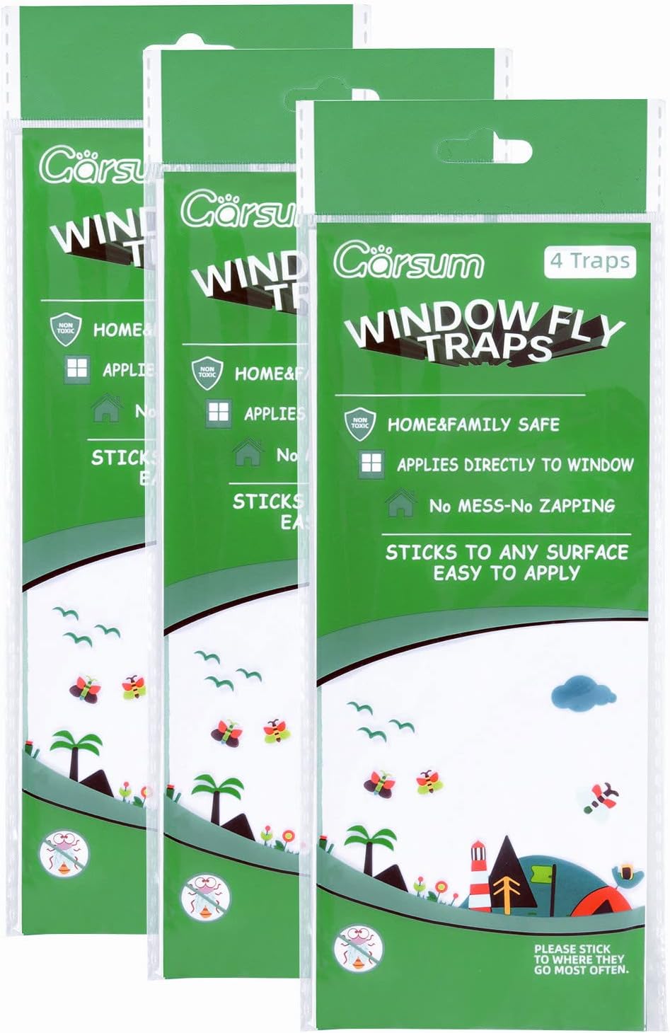 Amazon.com : Kensizer 30-Pack Window Fly Traps for Indoors, Paper ...