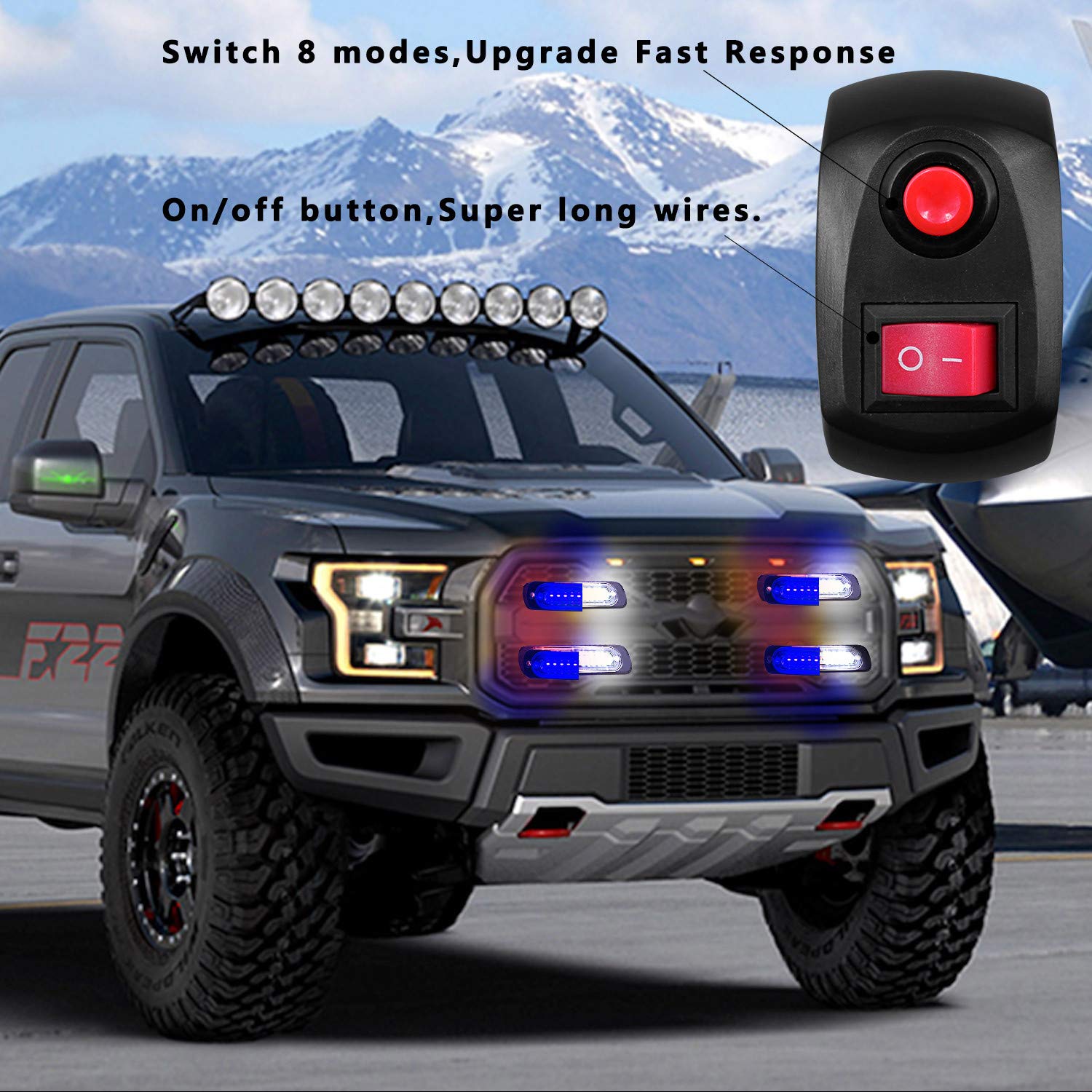 Snapklik.com : EASE2U E Led Warning Lights, 4pcs Emergency Warning ...