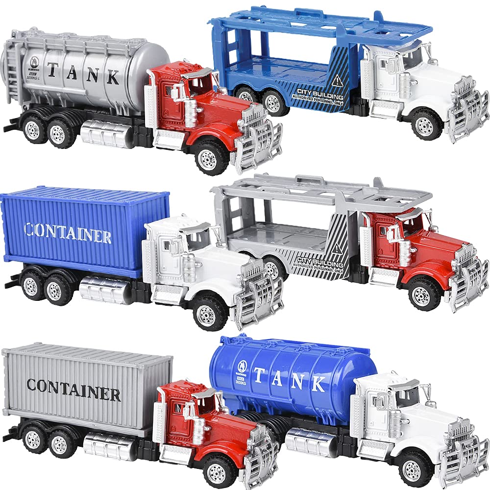 Artcreativity Container Truck Toys Set Of 6 Container Toy Trucks ...