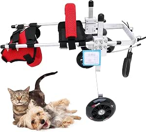 Cat Wheelchair, Small Pet Mobility Aid, Aluminum Rehab Walker for Back ...