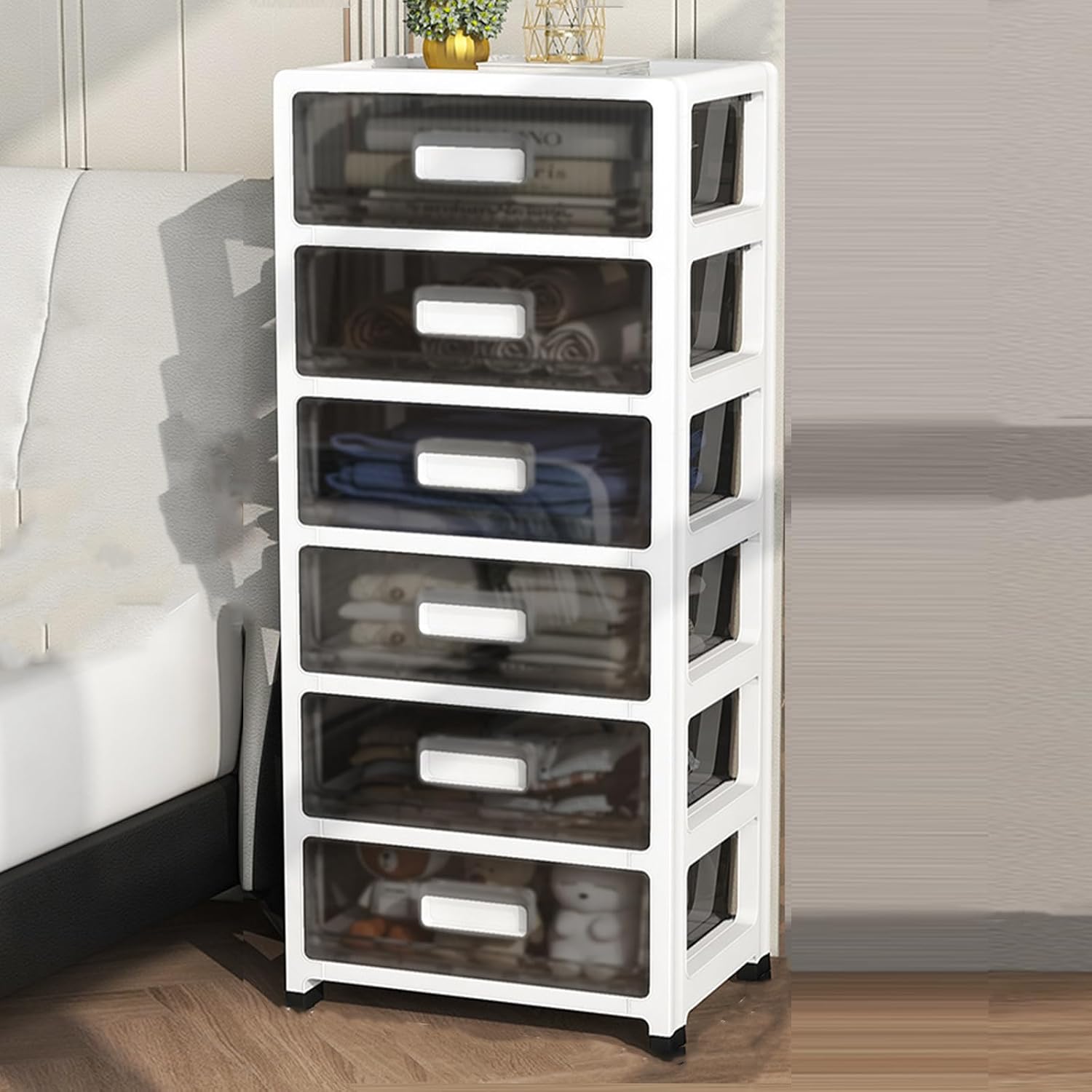 Amazon.com: 6-Tier Plastic Drawers Dresser,Clear Tower Organizer with ...