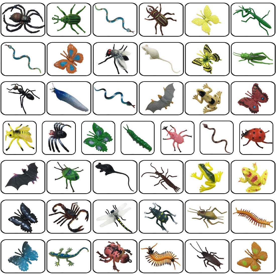 Buy 43 Pack Bug Toys Fake Plastic Bugs and Insects for Kids Toddler ...