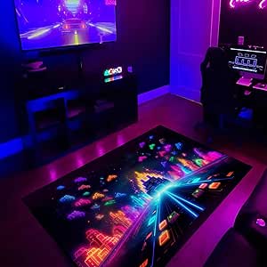 Amazon.com: Retro Space Invaders Background Arcade Rug, Arcade Carpet ...