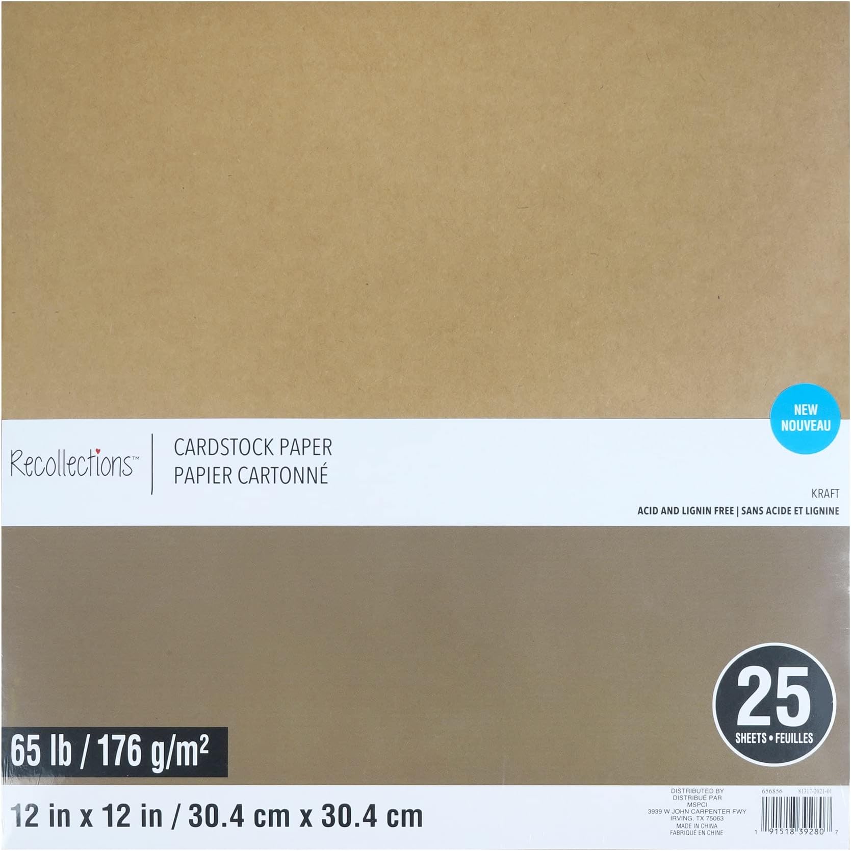 Recollections Kraft 12" x 12" Cardstock Paper by Recollections™, 25 ...