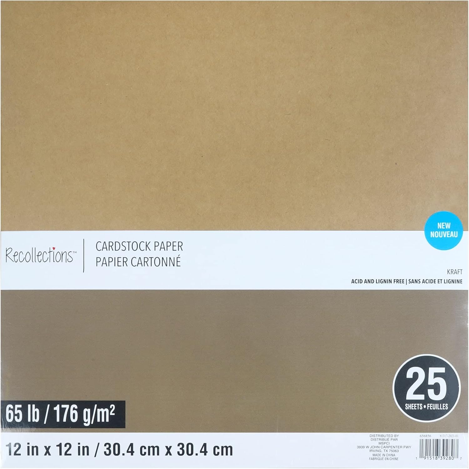 Recollections Kraft 12" x 12" Cardstock Paper by Recollections™, 25 ...