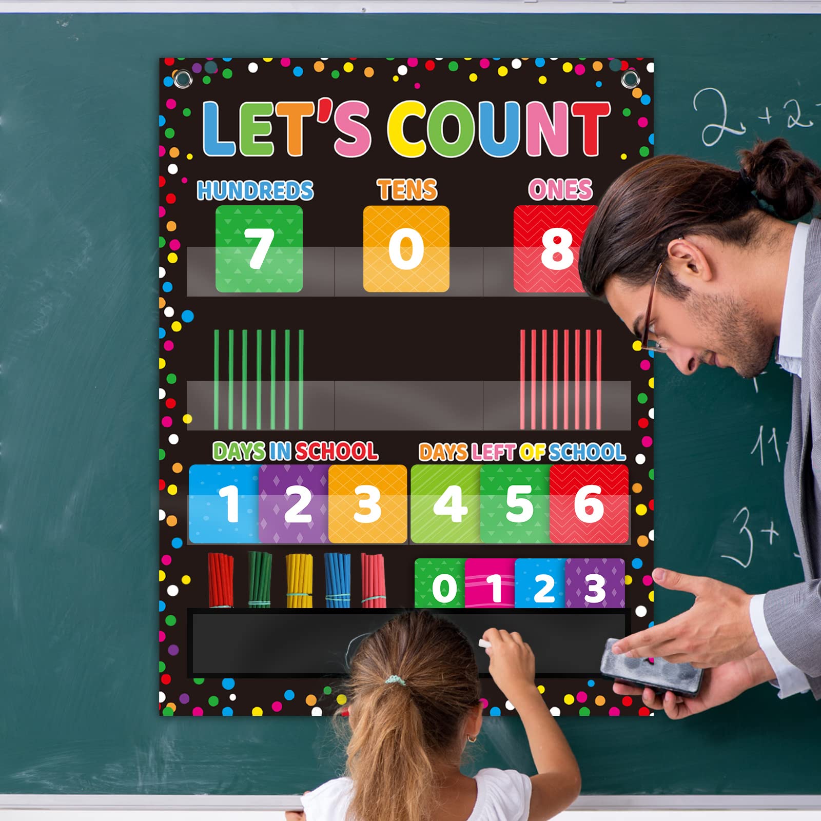 Snapklik.com : Back To School Lets Count Math Pocket Chart For ...