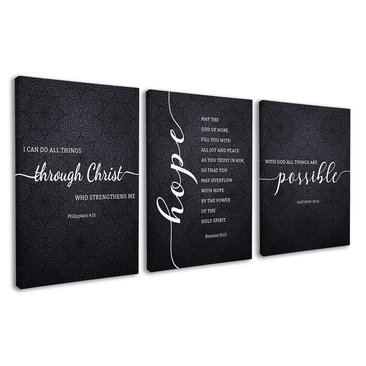 Amazon.com: Dazingart Framed Bible Verse Wall Art, Black Scripture ...