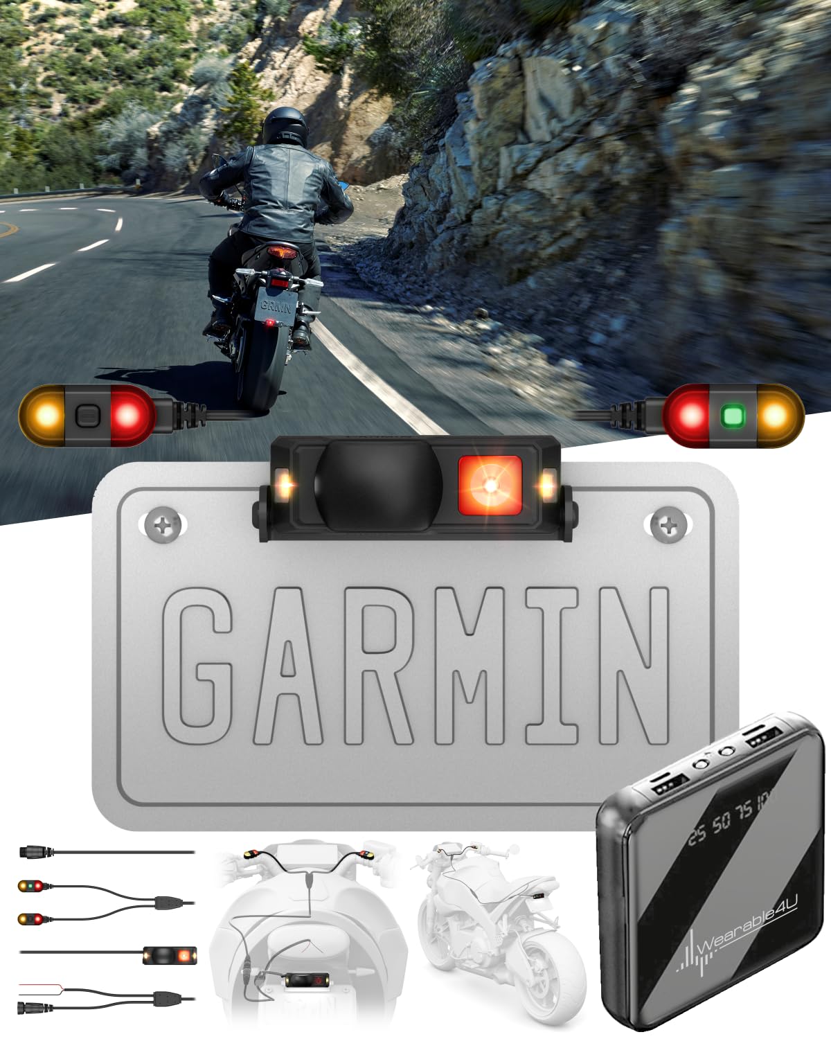Amazon.com: Wearable4U Garmin Zumo R1 Radar, Motorcycle Rearview and ...