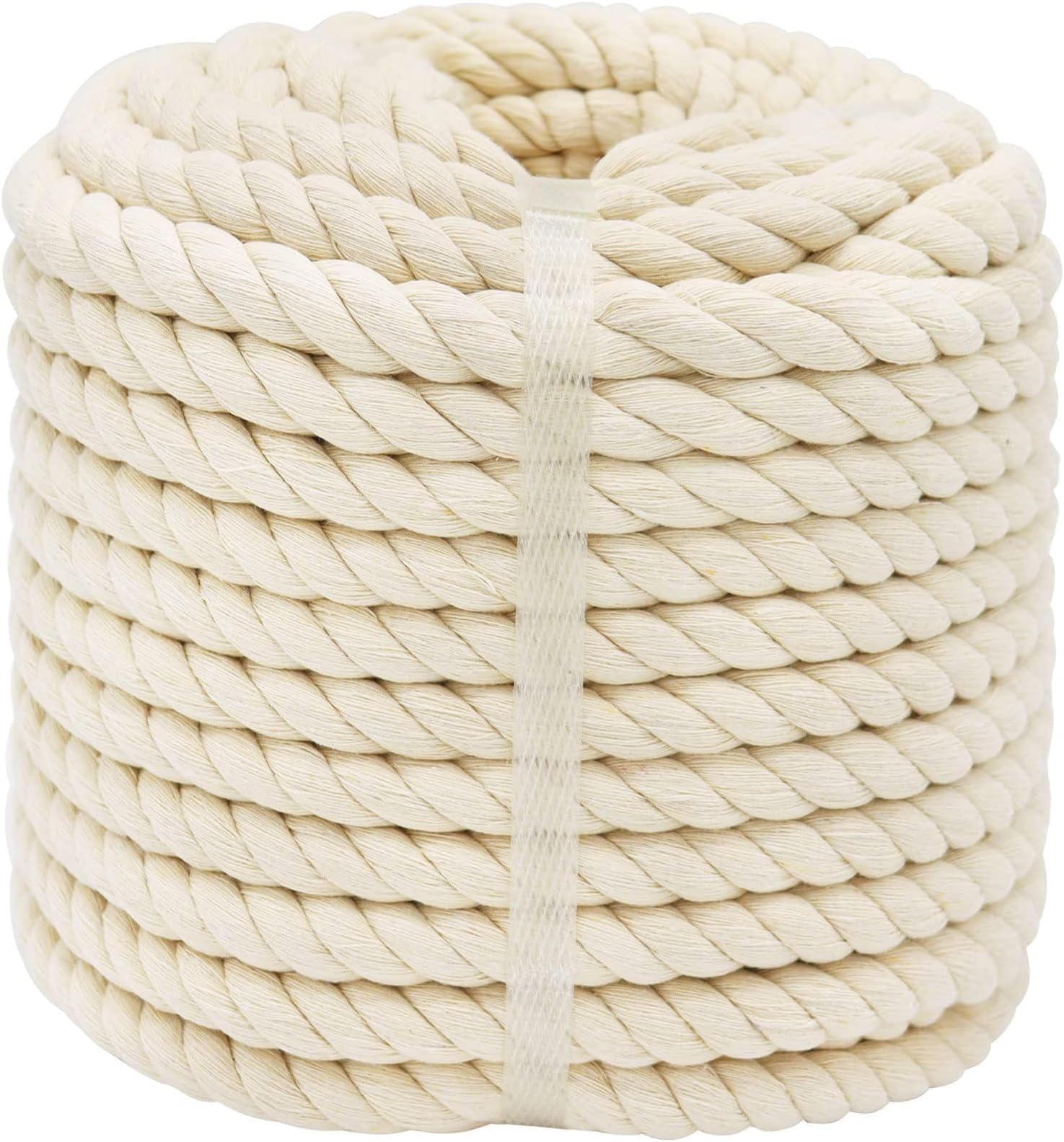 1OO% Natural Cotton Rope (3/4 Inch x 50 Feet) Strong Soft Twisted Rope ...