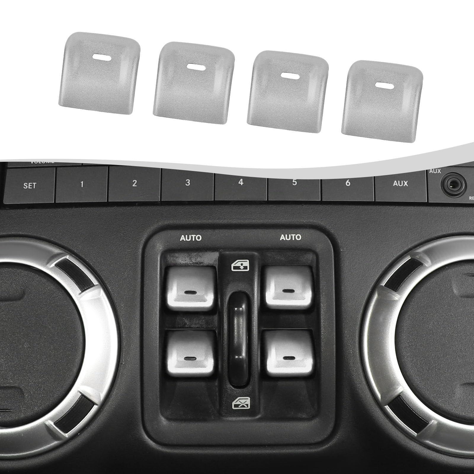 Snapklik.com : Aluminium Center Console Window Switch Button Cover Fit ...