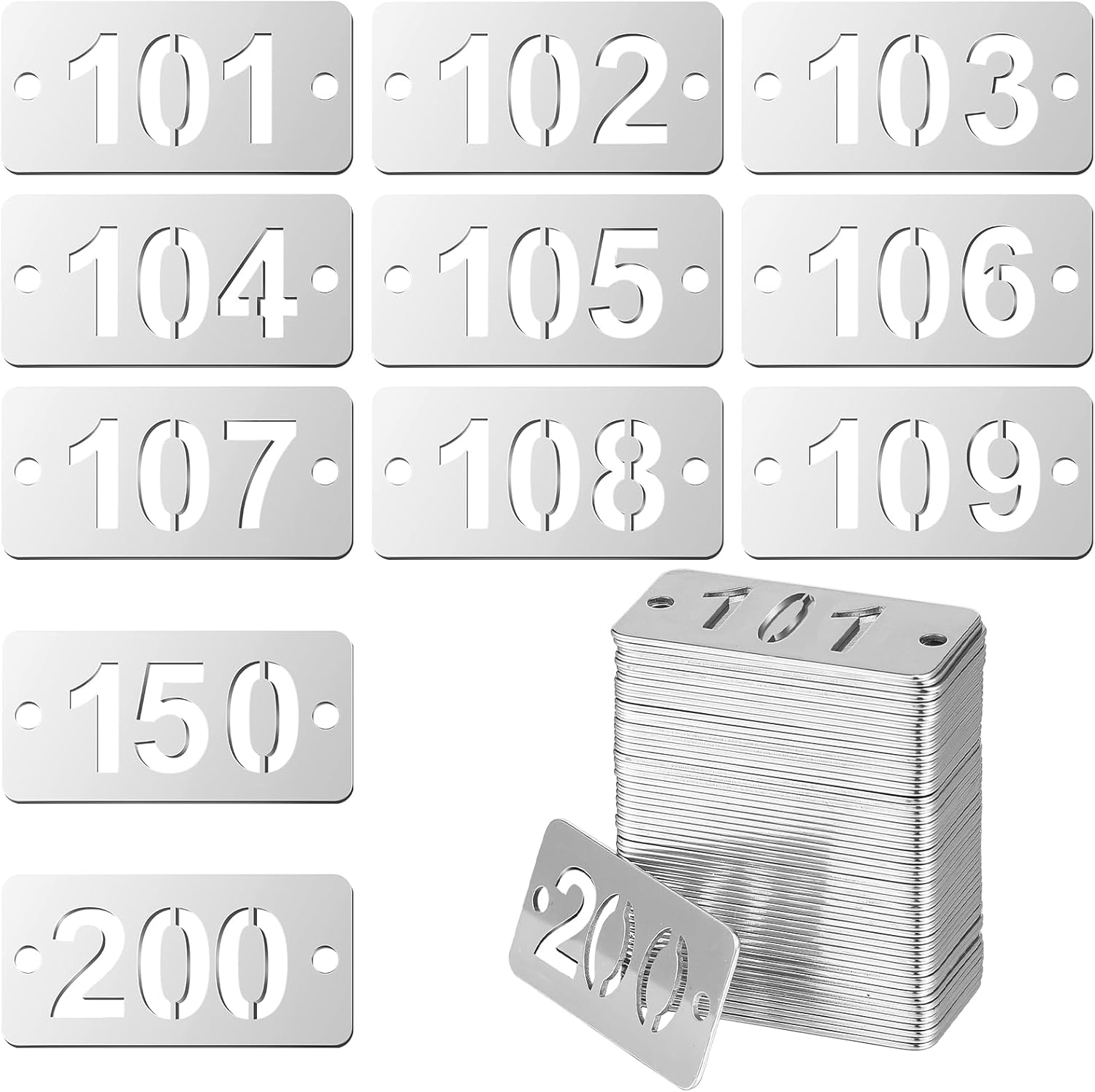 Amazon.com : Hicarer Metal Numbered Tags Stainless Steel Number ID Key ...