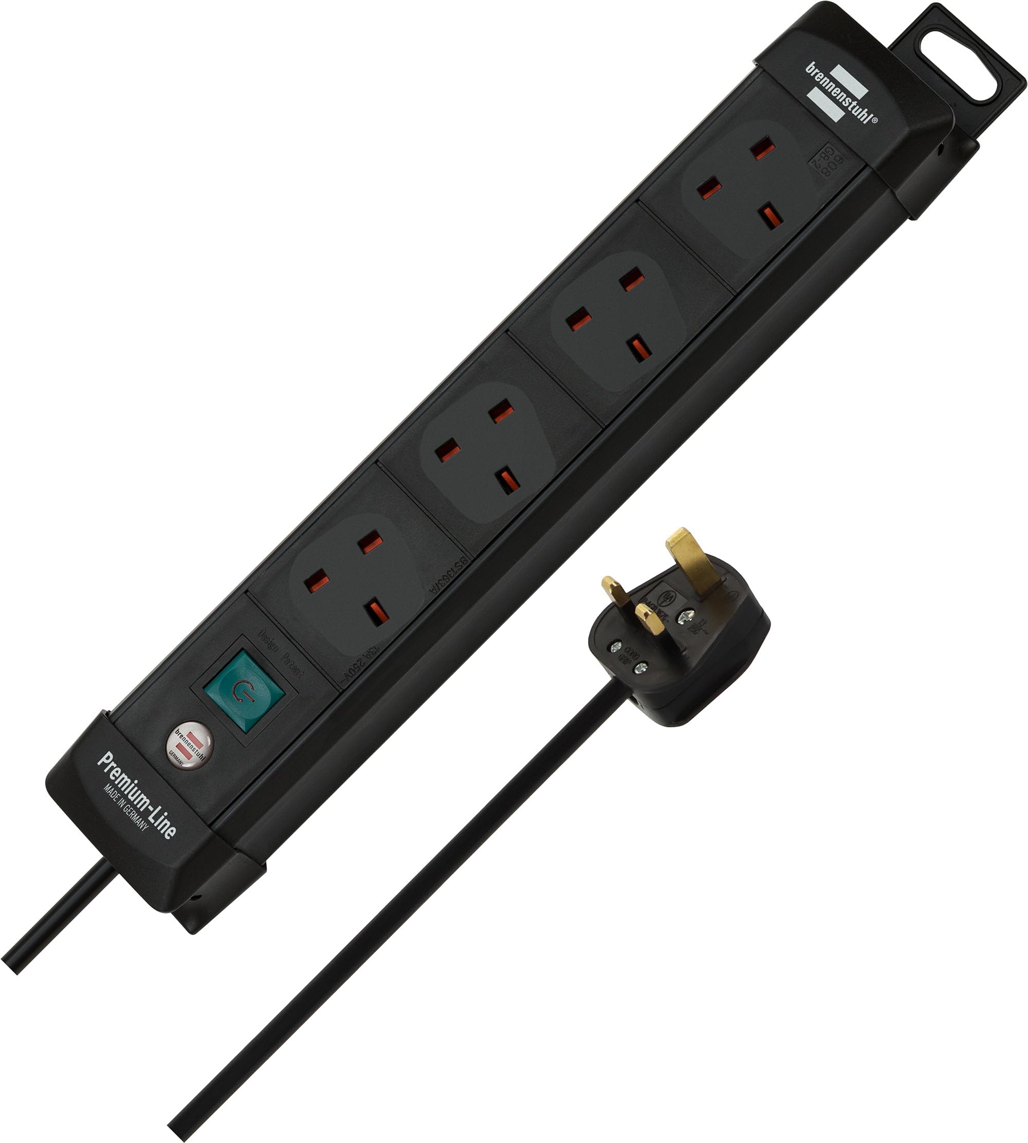 Brennenstuhl Premium-Line extension socket 4-way black 1,8m 05VV-F 3G1 ...