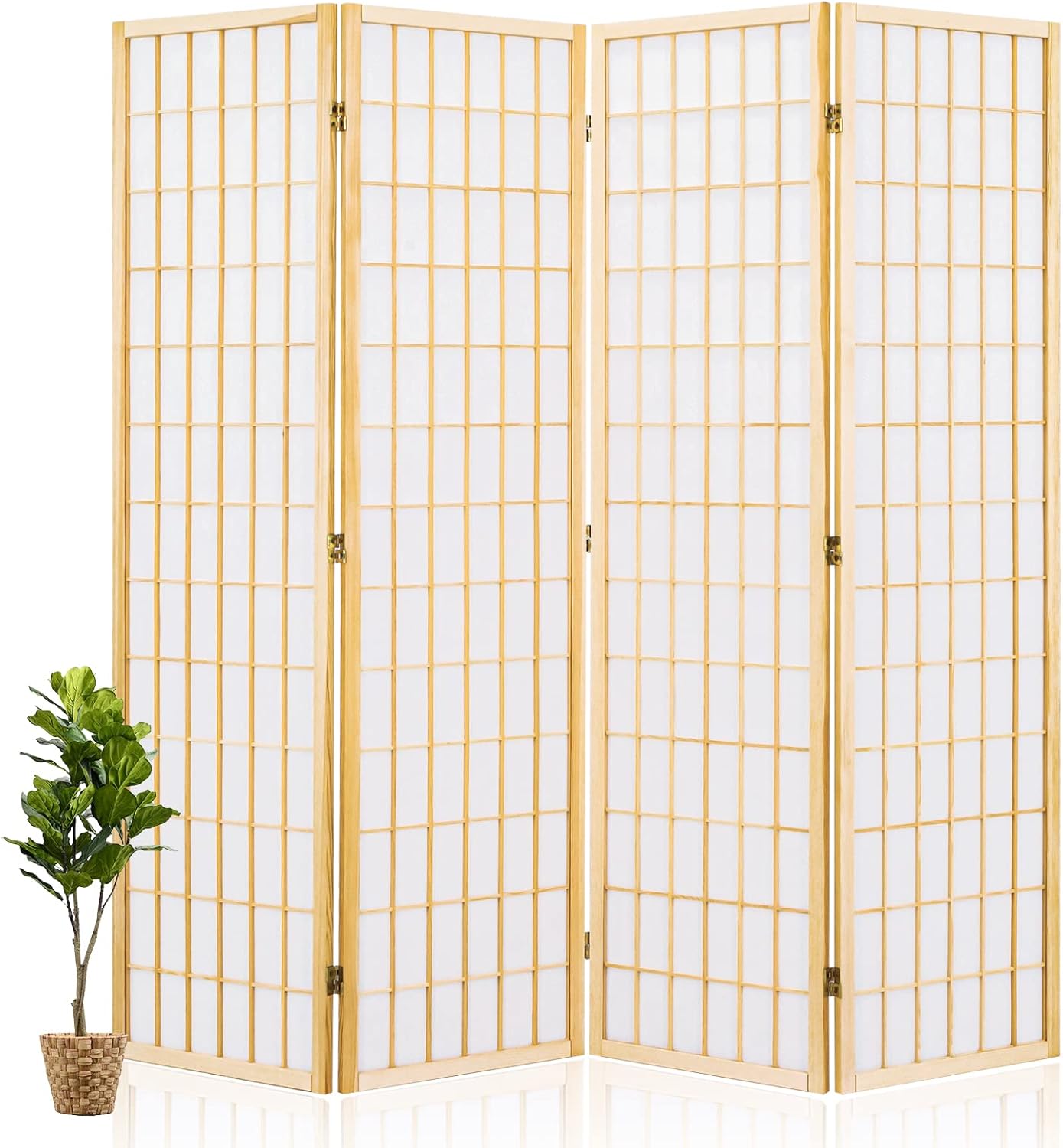 Amazon.com: Salfanre Japanese Room Divider, 4 Panel Room Divider, Shoji ...