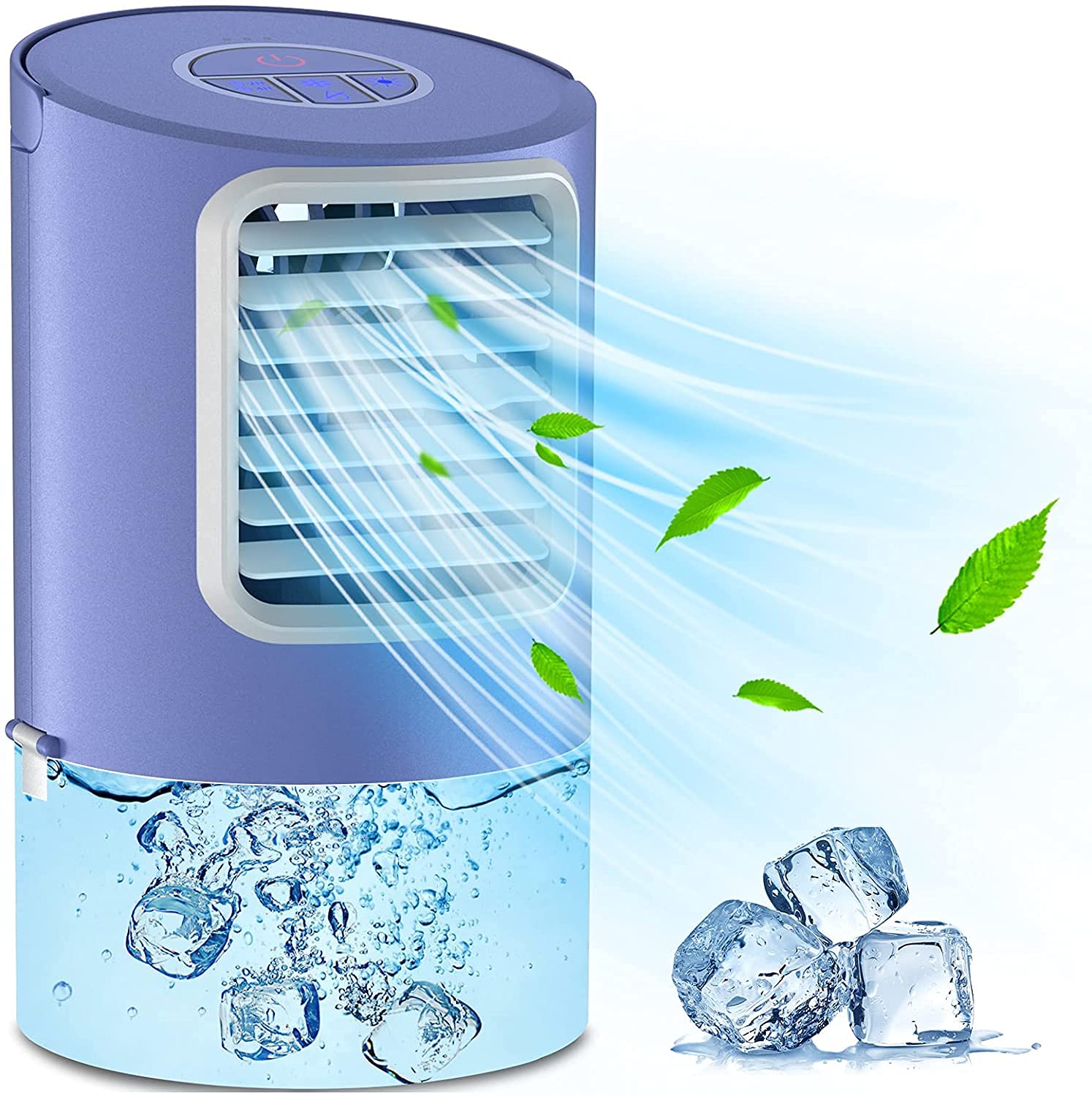 Personal Air Cooler, 3 in 1 Portable Mini Air Conditioner Fan, Quiet ...