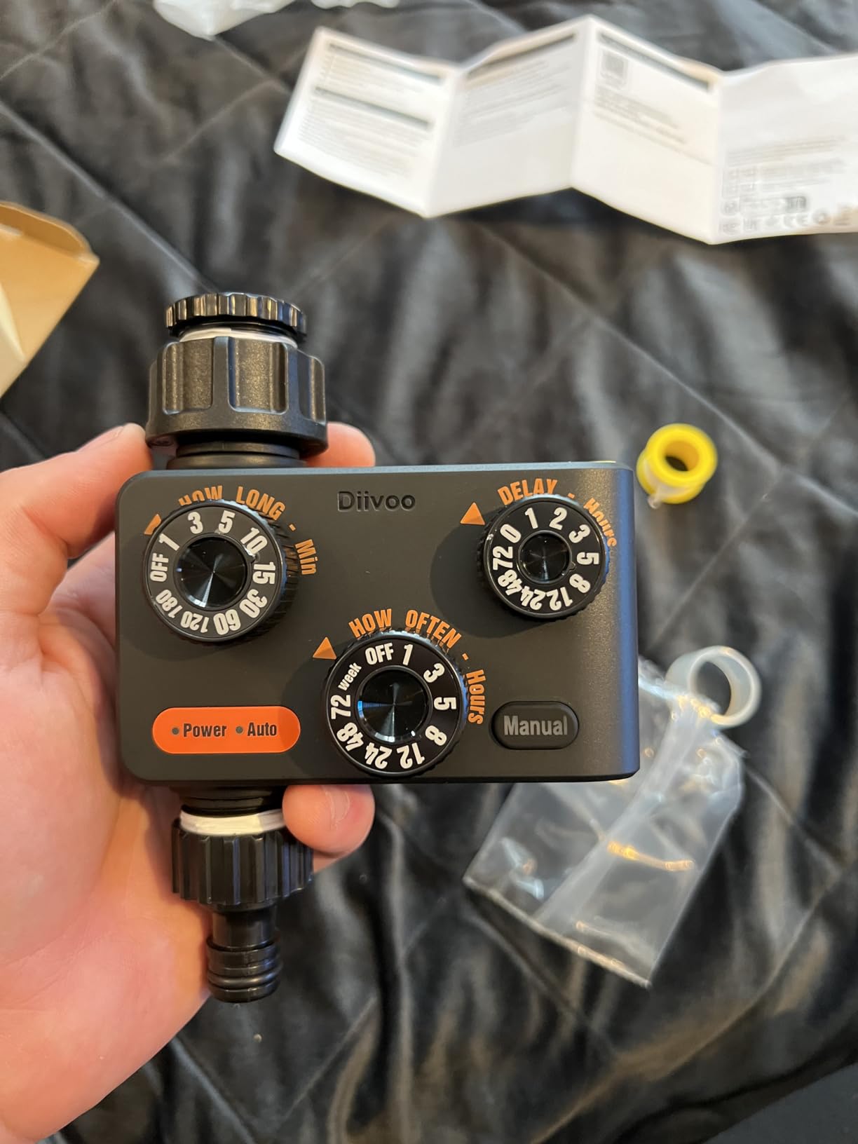 Diivoo Water Timer for Garden Hose, 3-Dial Rotation Sprinkler Timer for ...