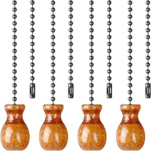 SHIFANQI Ceiling Fan Pull Chain, 4 Pack Wooden Pendant Pull Chain ...