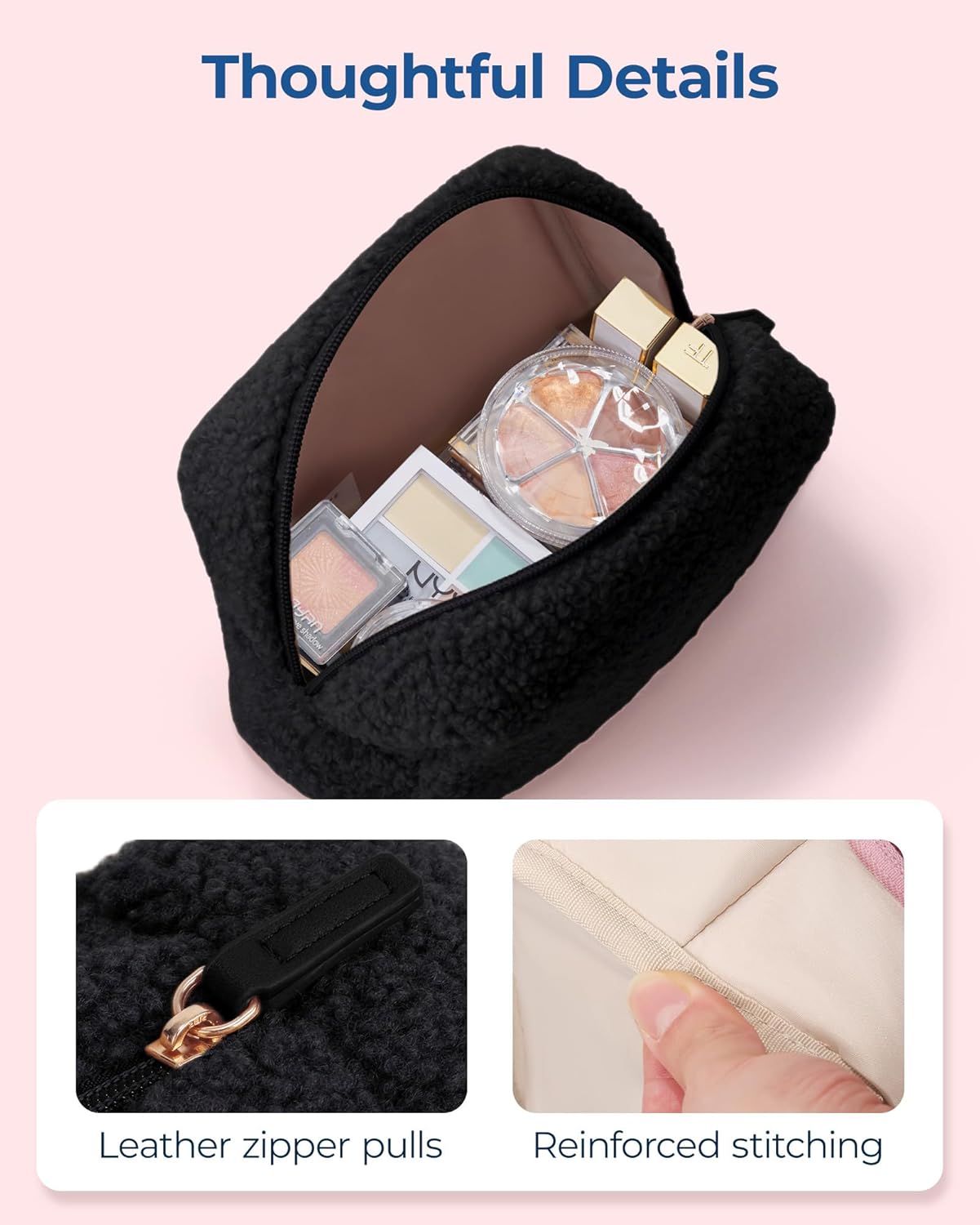 BAGSMART Bolsa de maquillaje para mujeres, bolsa de cosméticos de viaje ...