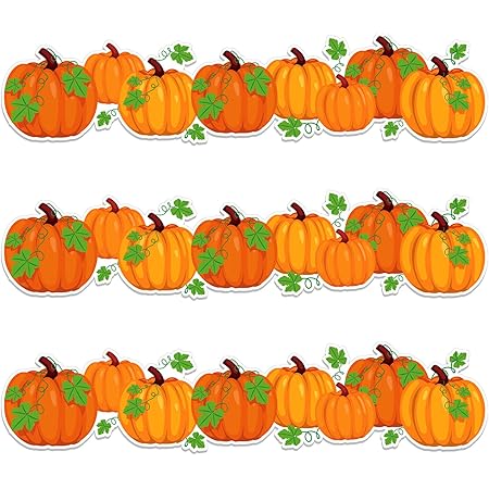 Amazon.com : Pumpkins Maple Leaves Bulletin Board Border Fall Border ...