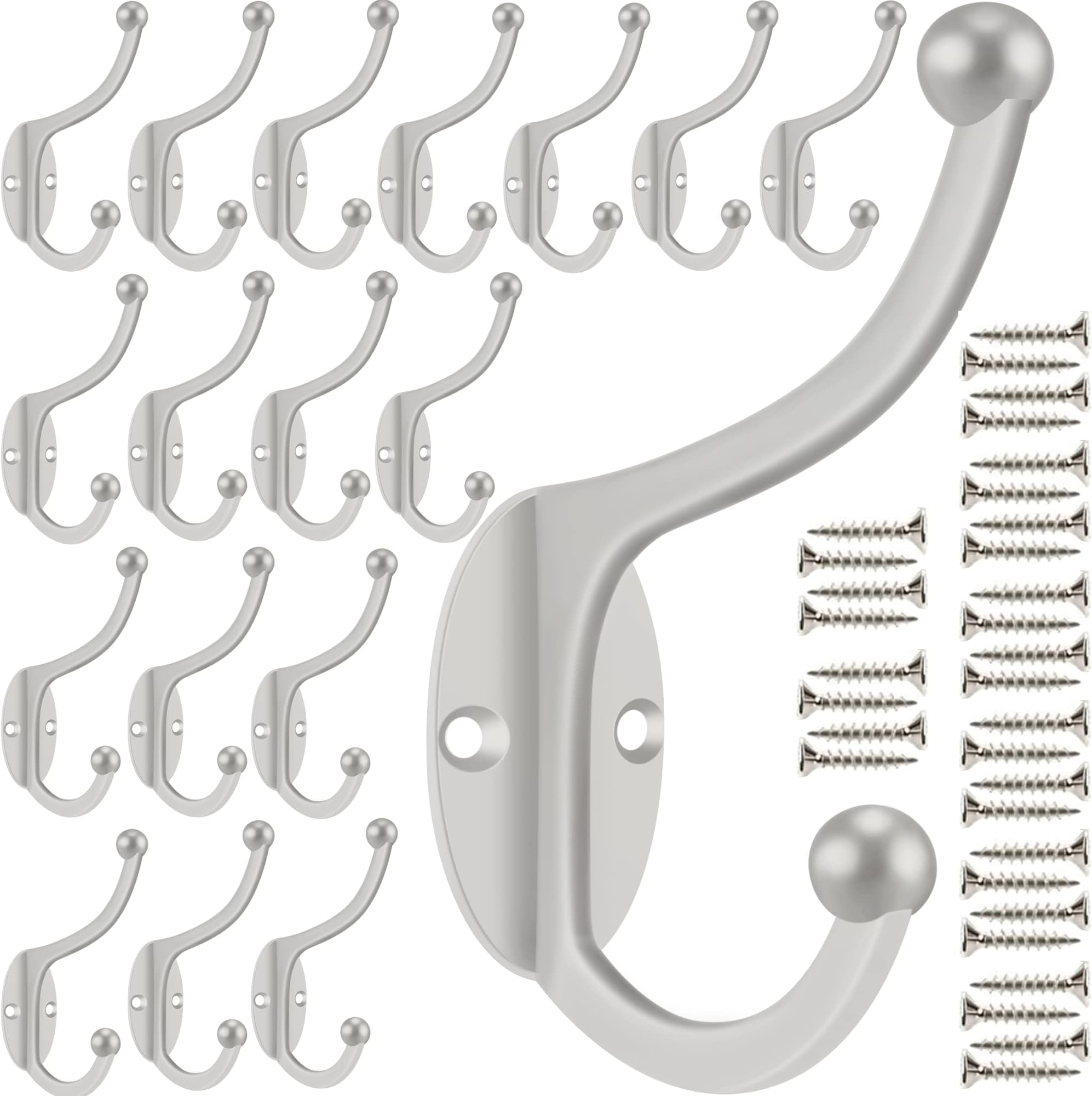 Amazon.com: Poeuo 20 Pcs Black Wall Mounted Coat Hooks, Coat Hook ...
