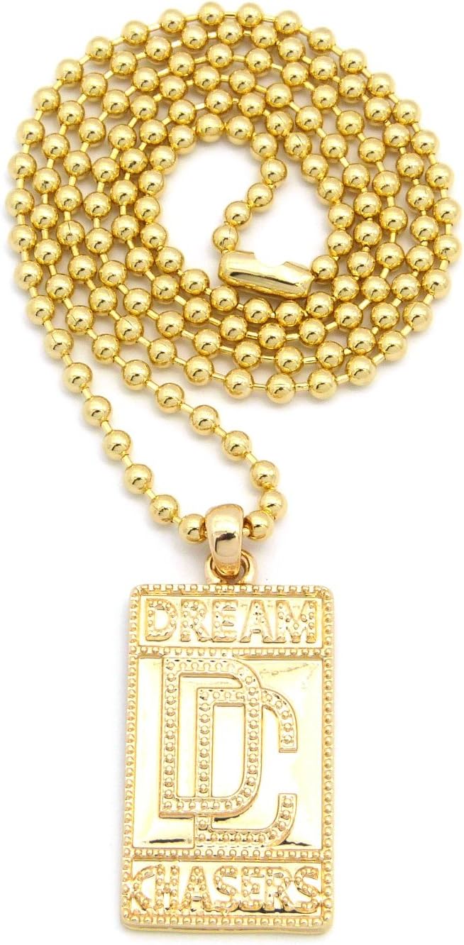 New DREAM CHASERS 'DC ' Pendant &3mm27" Ball Chain Hip Hop Necklace ...