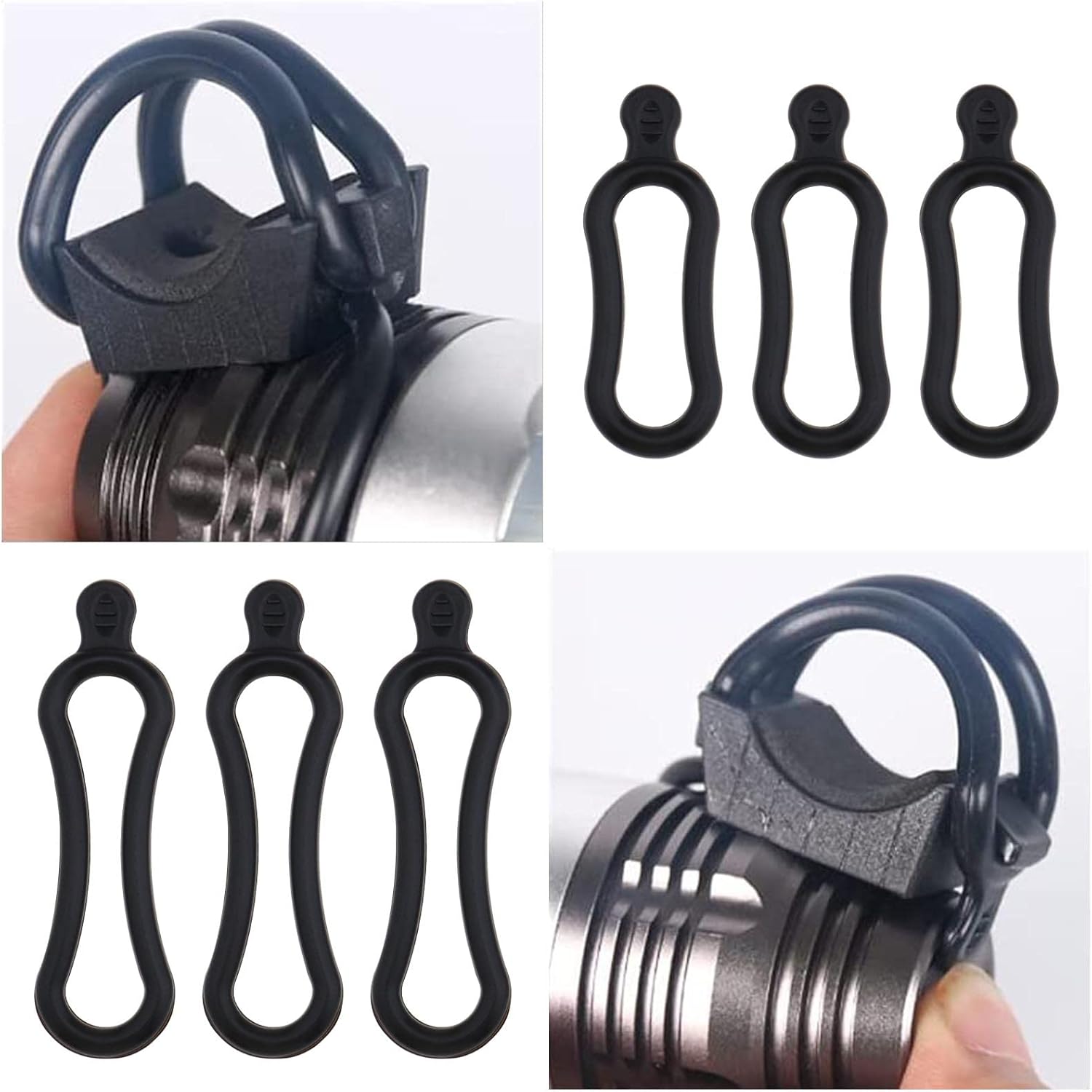 12PCS Bicycle Silicone Fixing Straps Bands for Fastening Bike Light ...