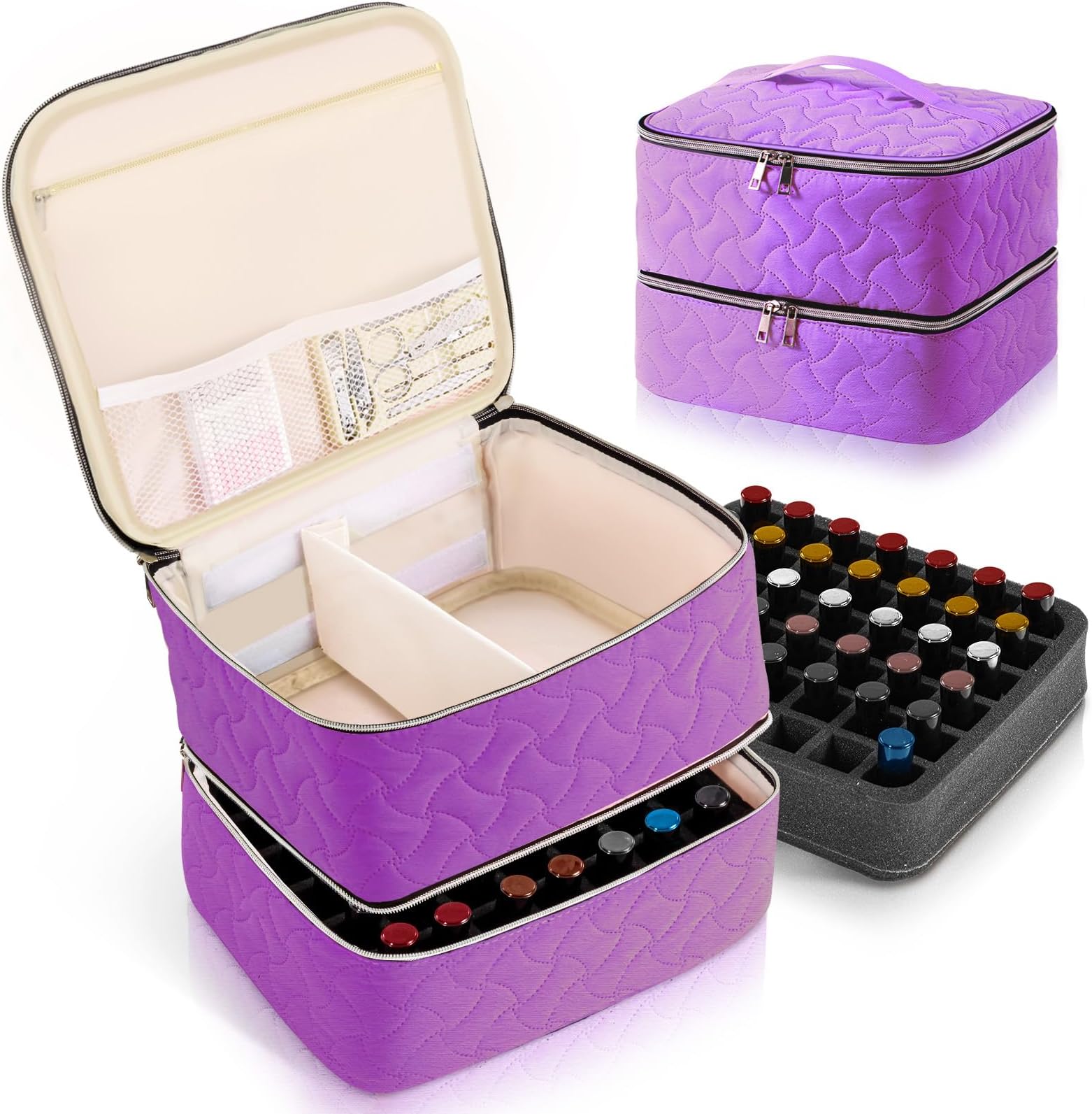 Amazon.com : DreamGenius Gel Nail Polish Organizer Case for 48 Bottles ...