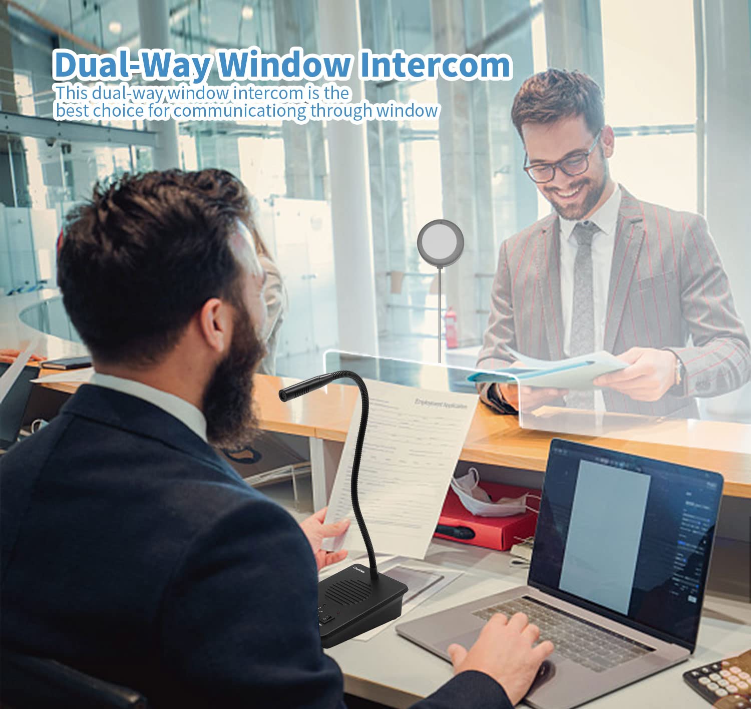 Window Speaker Intercom System Dual Way Anti-Interference ...