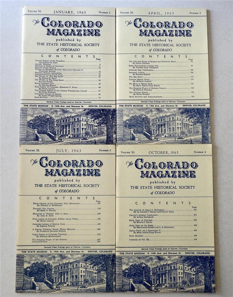 4 Issues The Colorado Magazine 1963 Full Year: The Winter of "The Big ...